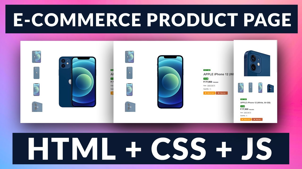 Dynamic Ecommerce Product Page Using Html Css Javascript Mobile