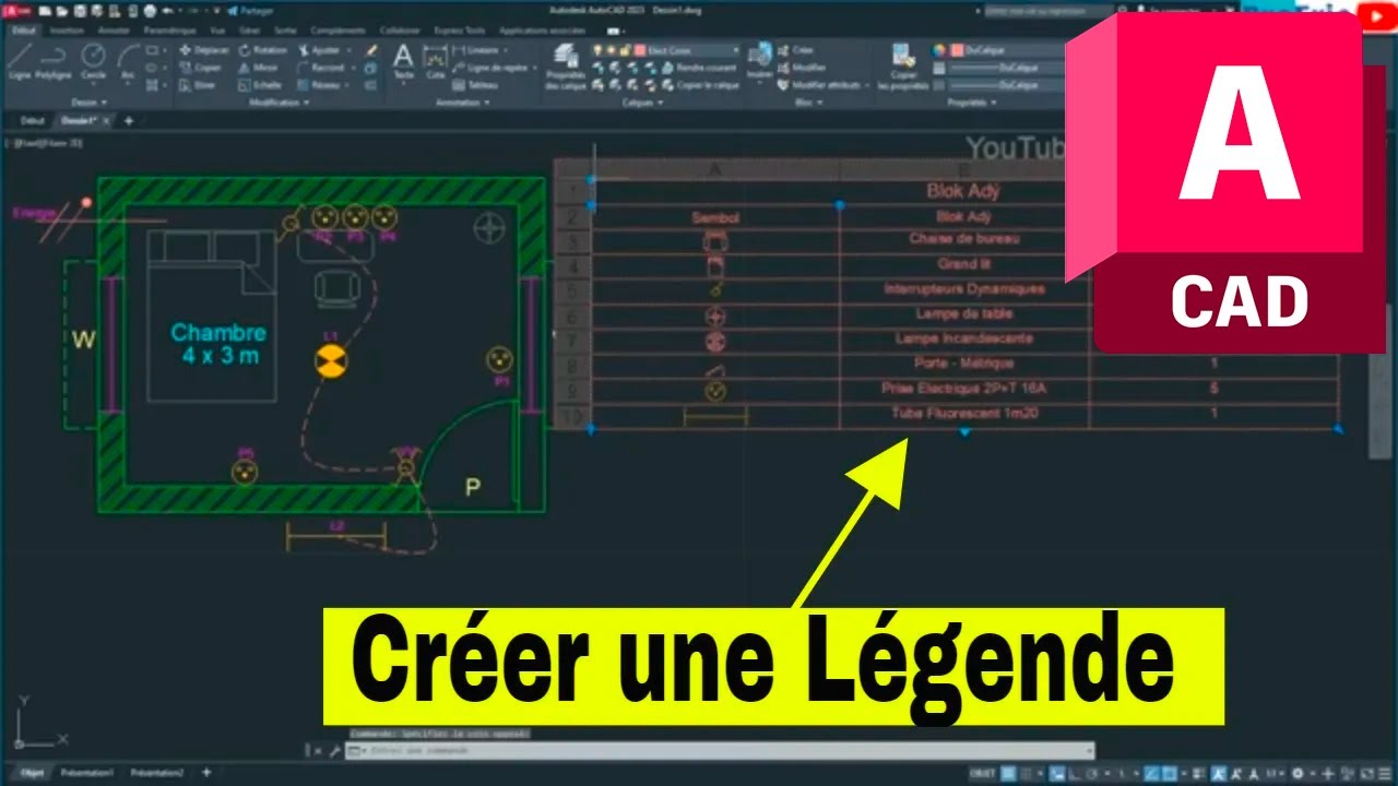Comment Créer Une Légende Sur Autocad Youtube