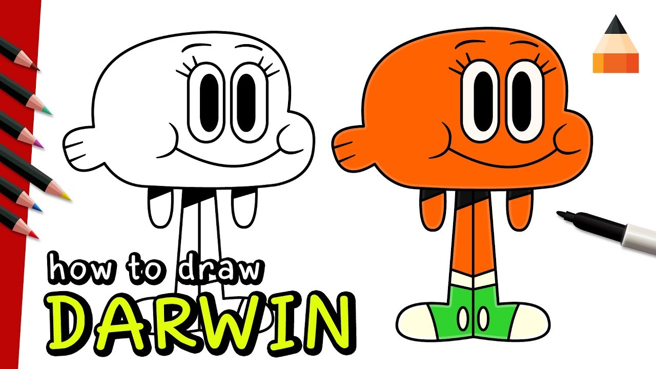 How To Draw Darwin The Amazing World Of Gumball Youtube