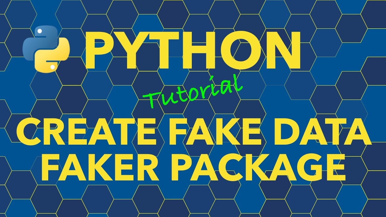Python Generate Fake Data With Faker Package Youtube