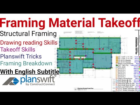Framing Material Takeoffs Planswift Complete With English Subtitle U S