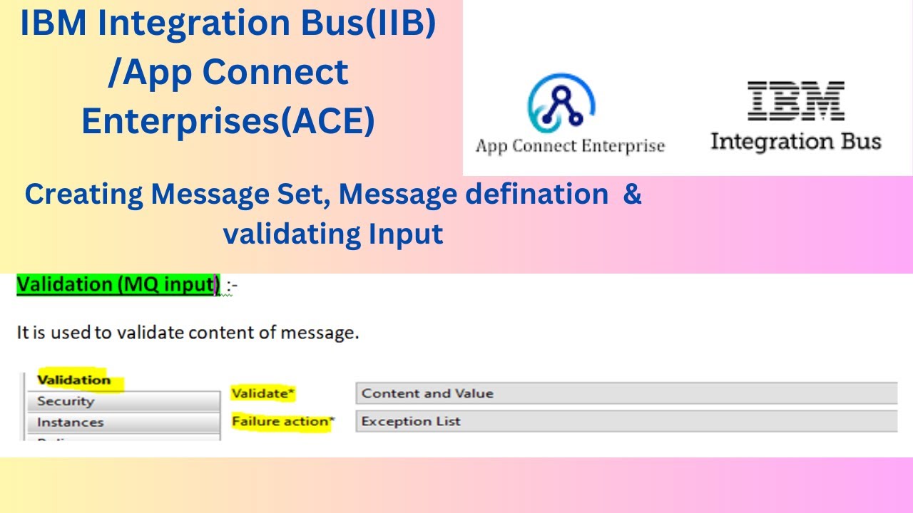 Creating Message Set Validating Input Data Validation In Iib Ace