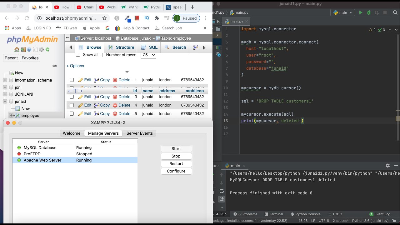 Mysql Connection Errors Solution In Python Using Pycharm