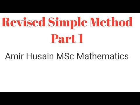Revised Simplex Method Youtube