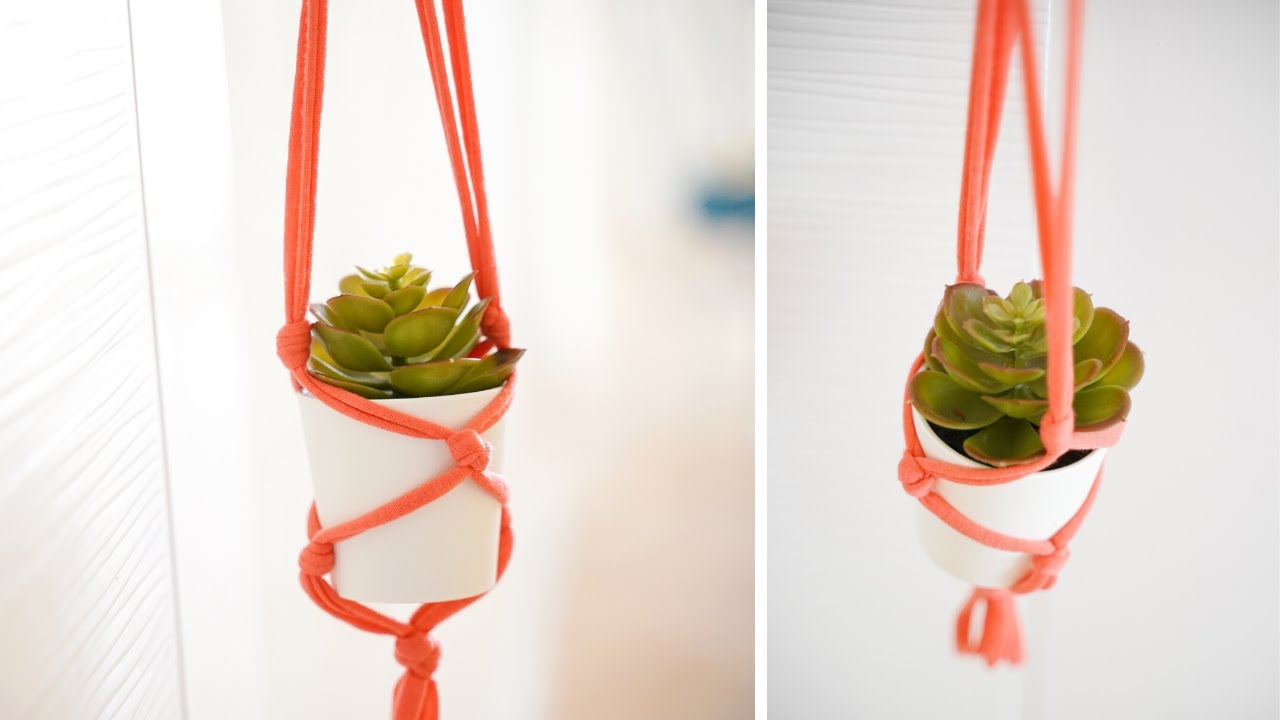 Macrame Plant Hanger Tutorial Easy Diy 5 Minute Macrame Planter