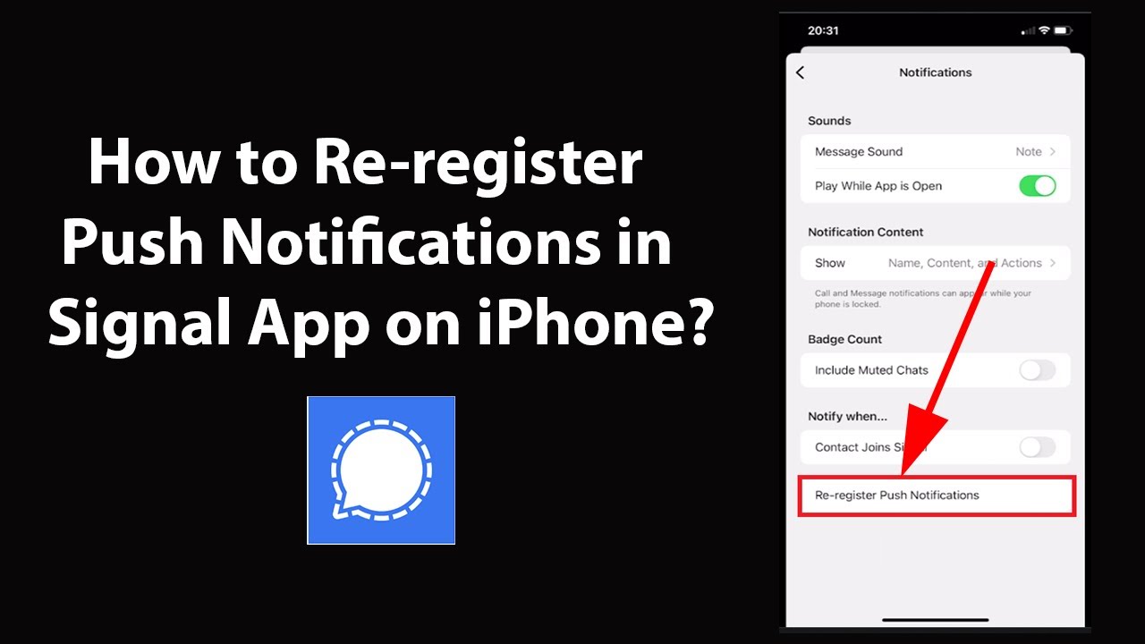 How To Re Register Push Notifications In Signal App On Iphone Youtube