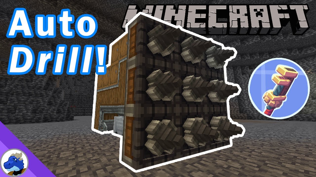 How To Make An Automatic Mining Drill In The Create Mod Youtube