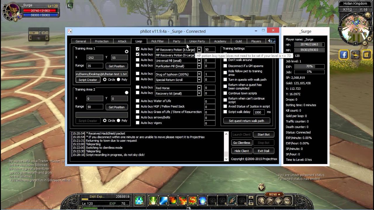 Phbot Basic Tutorial English Youtube