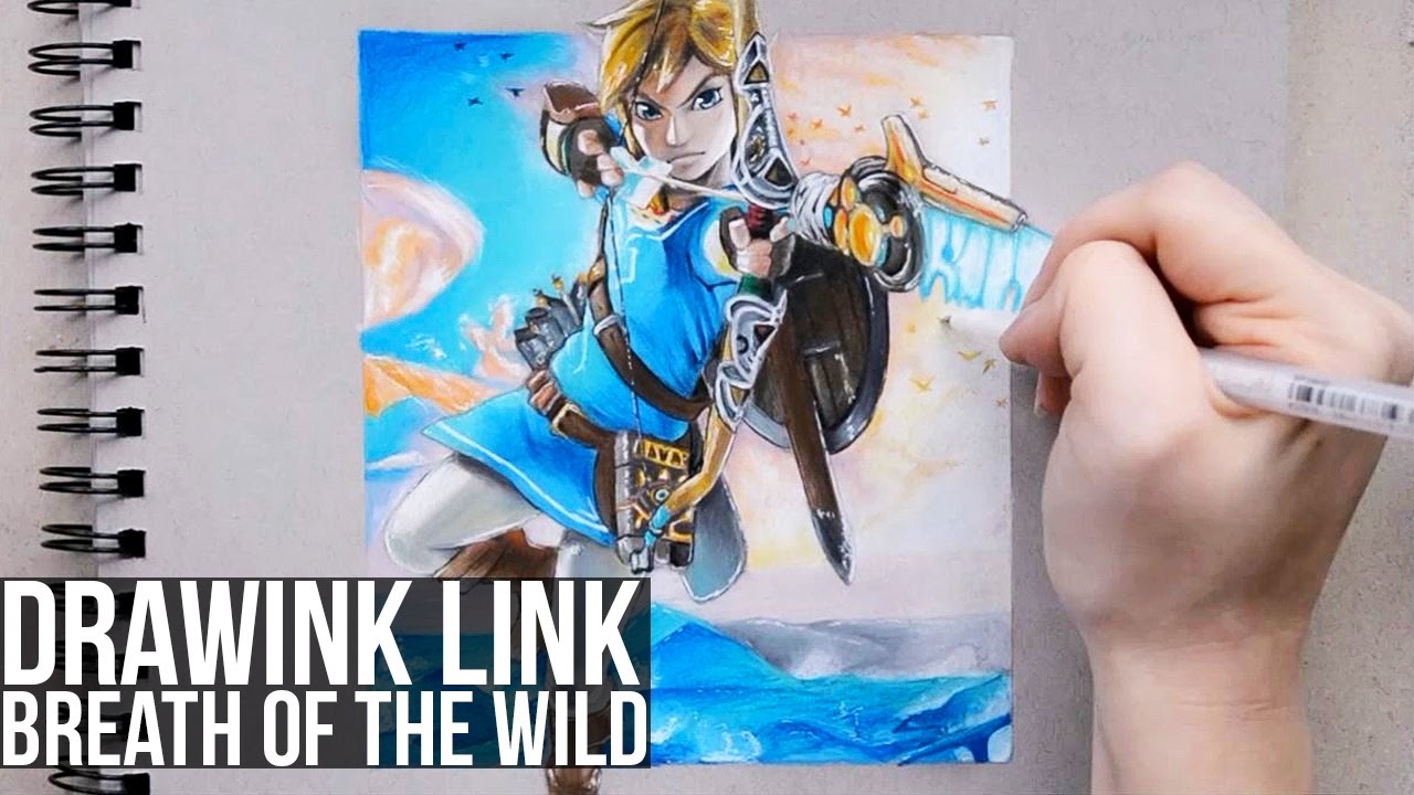 Drawing Link From The Legend Of Zelda Breath Of The Wild Youtube