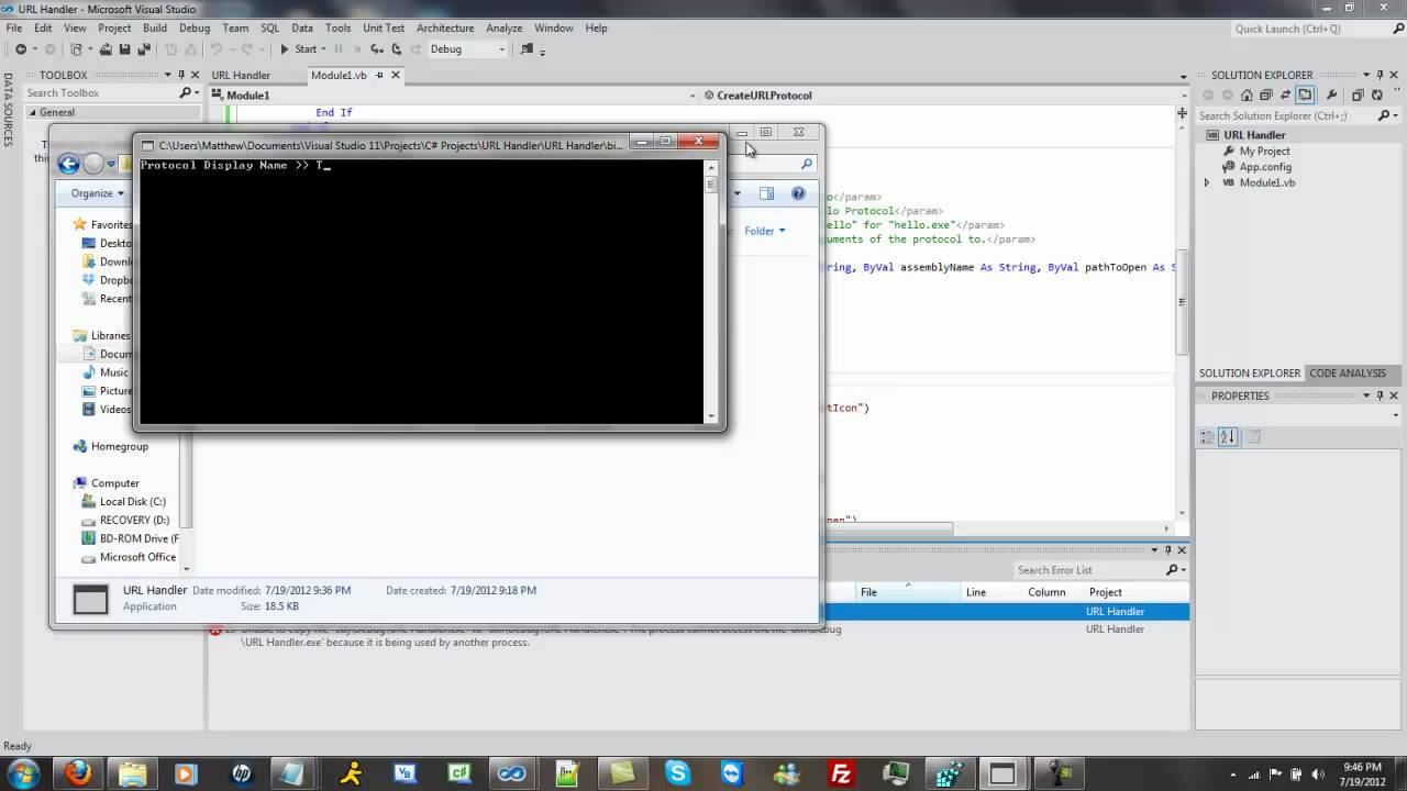 Url Protocol Handling In Vb Net Youtube