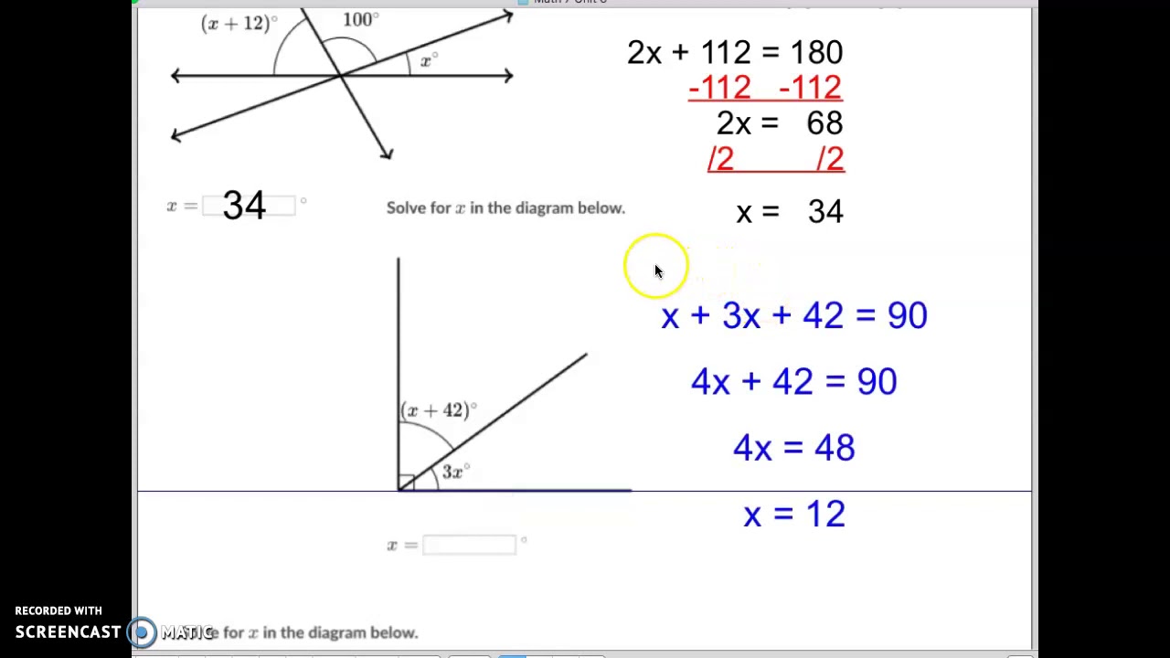 Unknown Angle Problems With Algebra Youtube