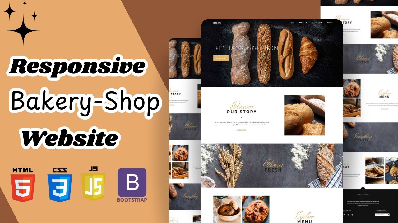 How To Create A Responsive Bakery Shop Website Design Using Html Css