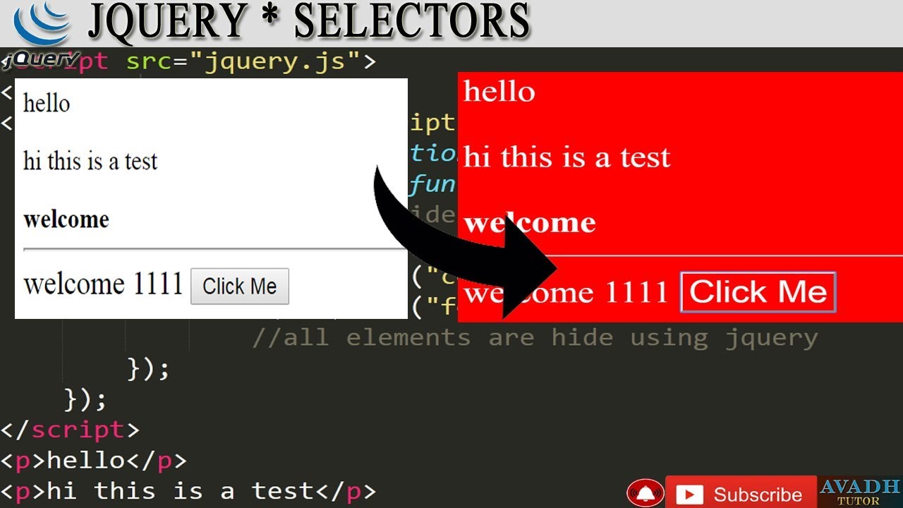 All Element Selector Using Jquery Jquery Selector Jquery