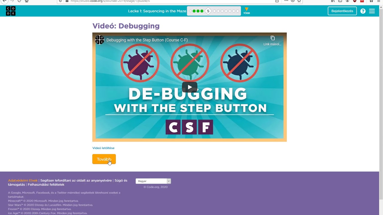 Code Org Course E Youtube