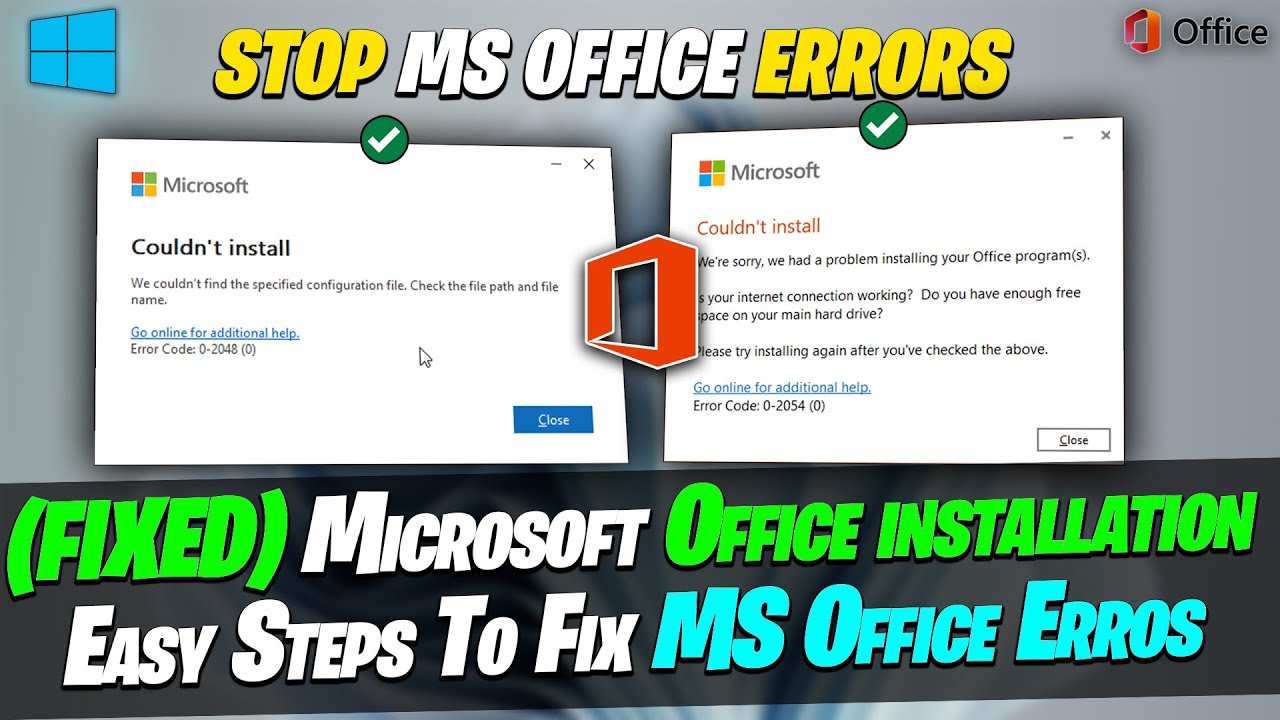 How To Fix Microsoft Office Couldn T Install Error Error Code 0 2048