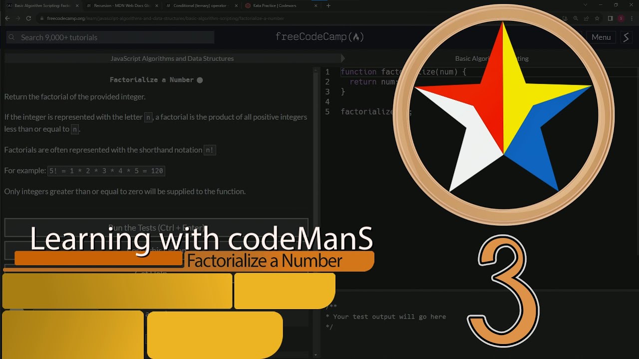 Javascript Basic Algorithm Scripting Factorialize A Number
