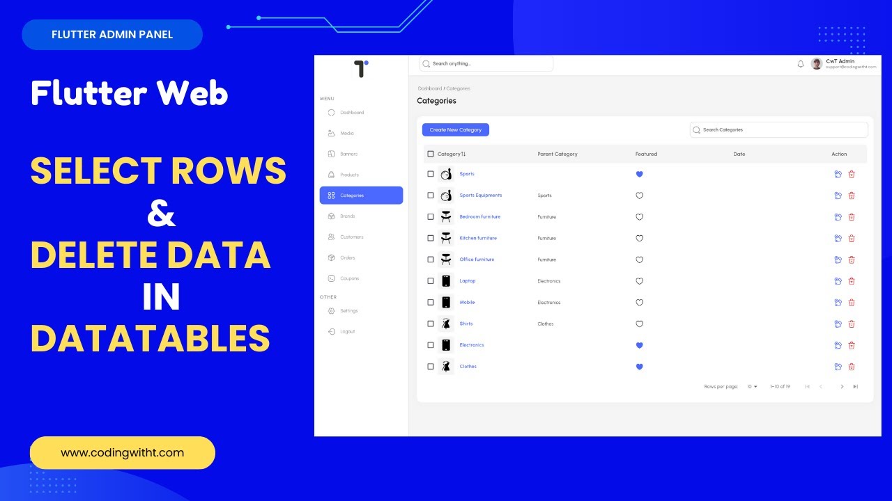 How To Select Manage And Delete Rows In A Flutter Datatable Admin
