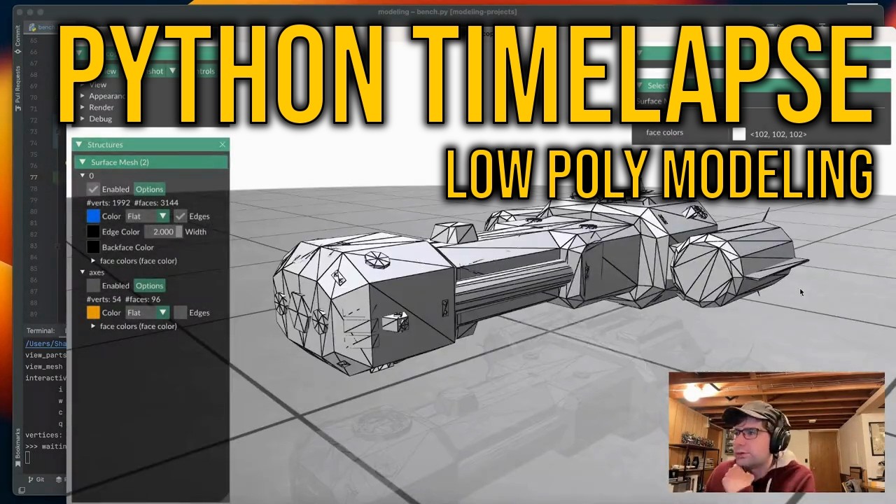 Python Coding Time Lapse Adding Glowing Drive Details To My Low Poly