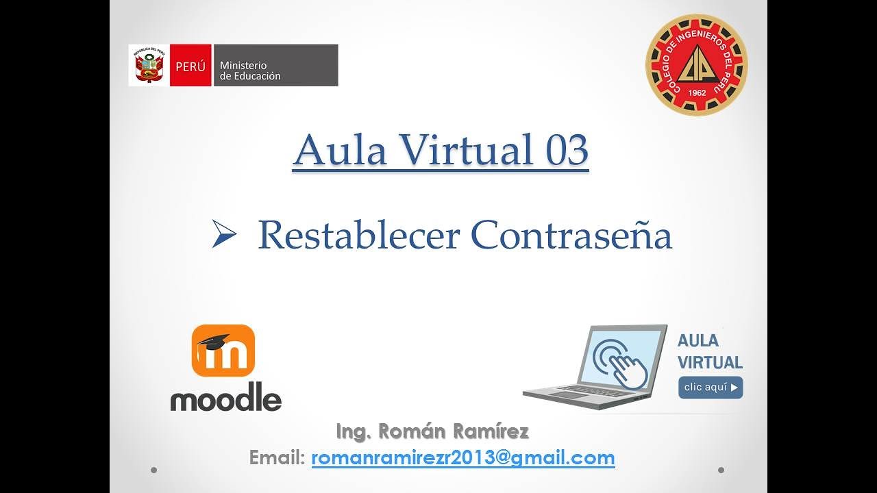 Aula Virtual 03 Restablecer Contraseña Youtube