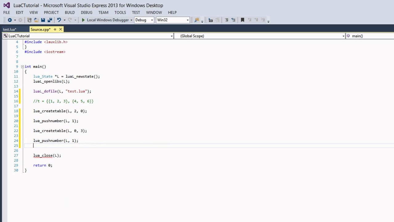 Lua Tutorial 27 Multidimensional Tables In The C Library Youtube