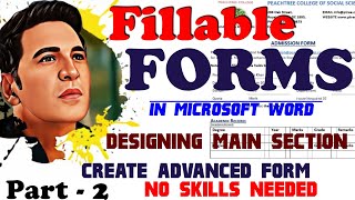 How To Make Fillable Form In Microsoft Word Part 2 Create And Design ...