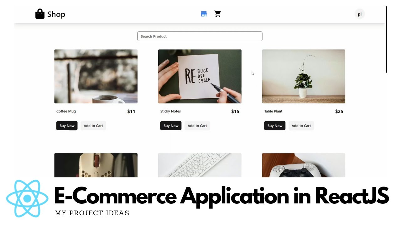 React E Commerce Application Reactjs Projects Youtube