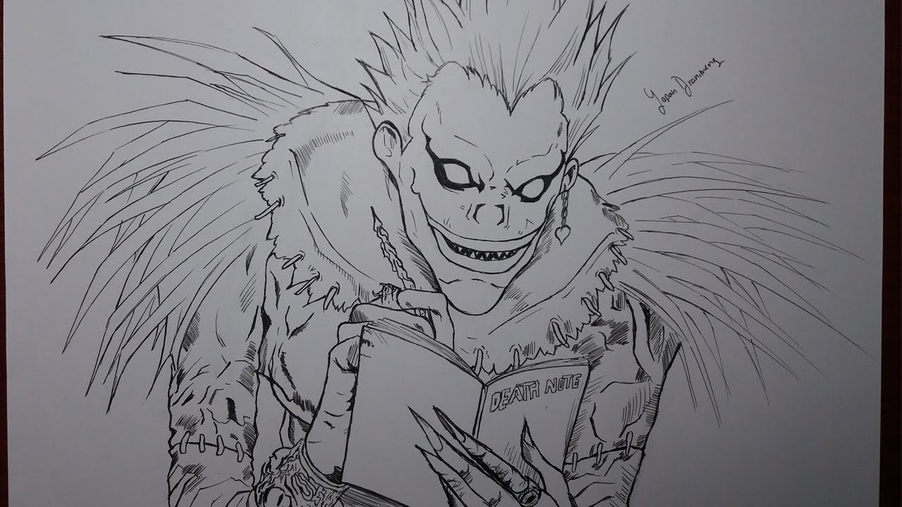 Speed Drawing Ryuk Death Note Youtube