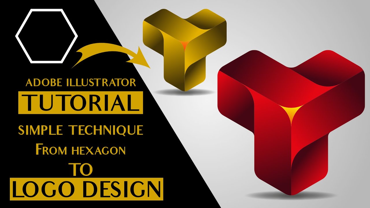 Adobe Illustrator Tutorial Geometrical Hexagon Logo Design Youtube