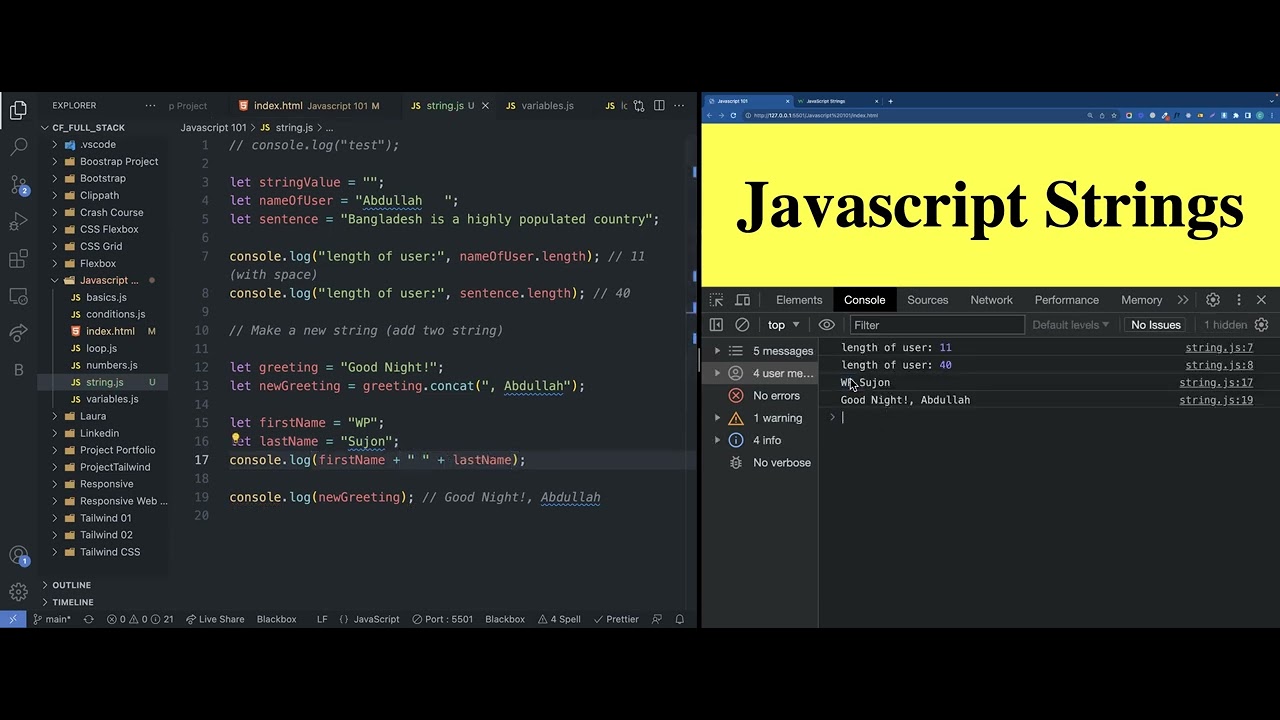 Javascript String Methods Creative Frontend Youtube