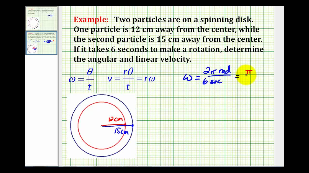 Example Determine Angular And Linear Velocity Youtube