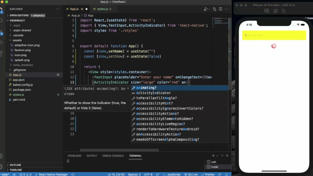 React Native Tutorial 28 React Native Activityindicator Youtube