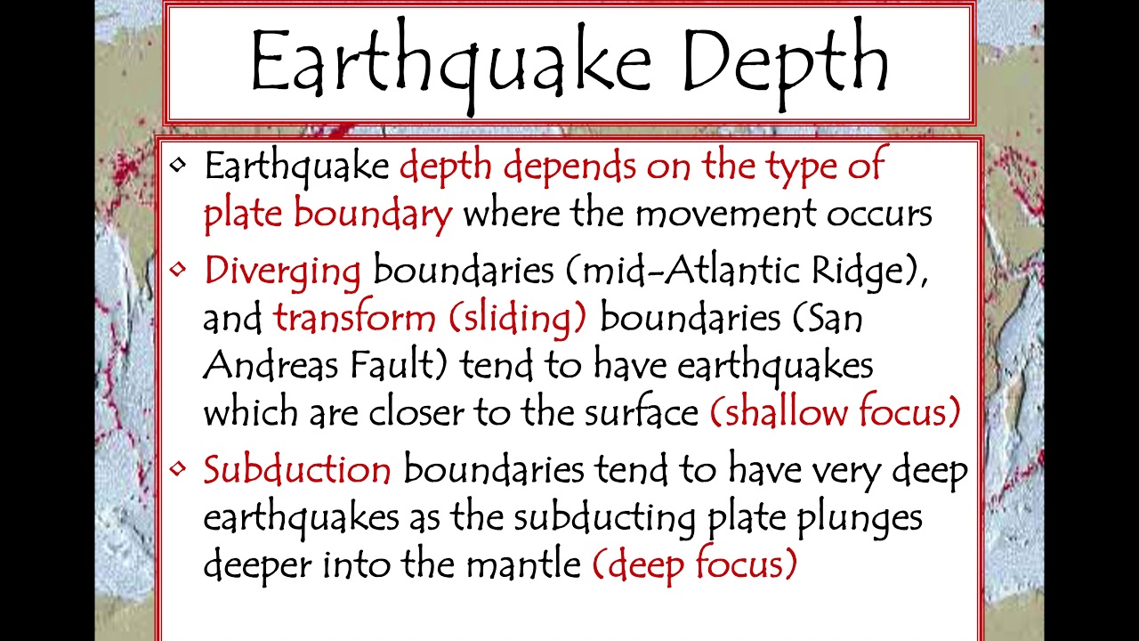 Eq Lesson 4 Eq Depth Plate Boundaries Youtube