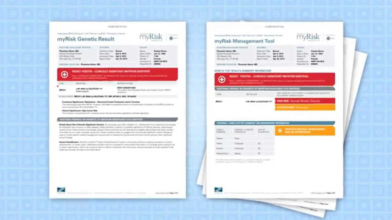 Hi Precision Diagnostics Myriad Myrisk Report Overview Youtube
