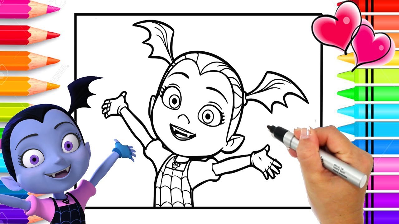 How To Draw Vampirina Step By Step By Hand Vampirina Coloring Page