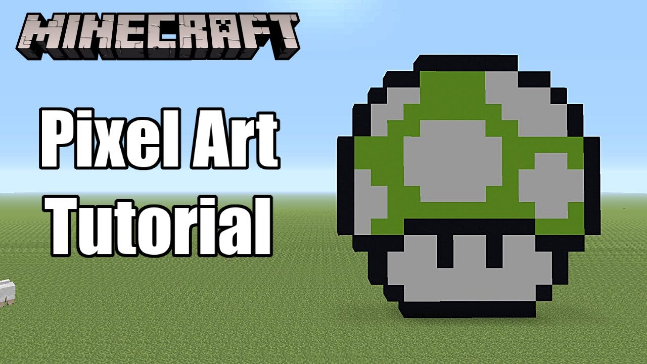 Minecraft Pixel Art Tutorial 1 Up Mushroom Youtube
