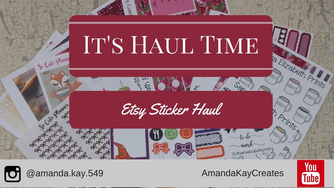 It S Etsy Sticker Haul Time Socuteplanner Saraelizabethprints Youtube