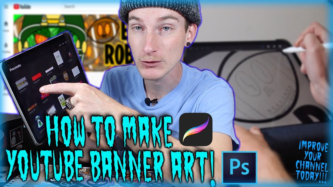 How To Make Youtube Banner Art On Procreate Photoshop Youtube