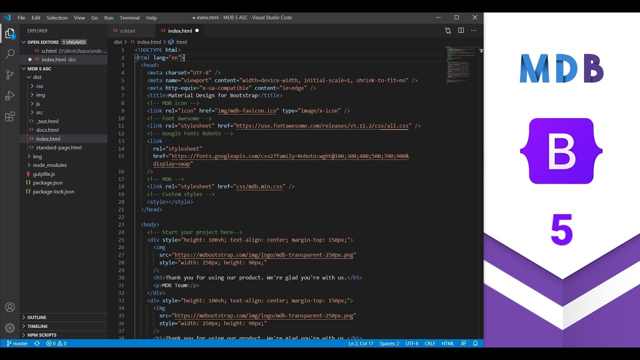 Mdb 5 Manual Installation Bootstrap 5 Material Design 2 0 Youtube