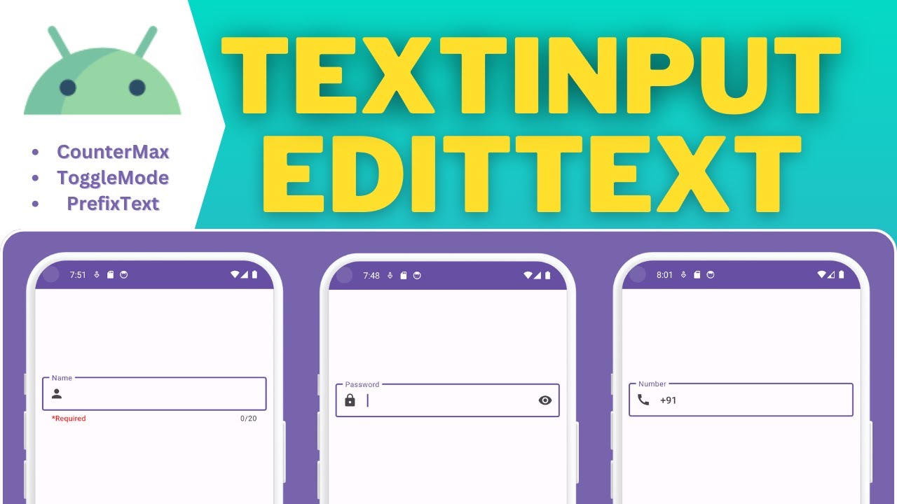 Material Design Textinputedittext Android Studio Tutorial 2023