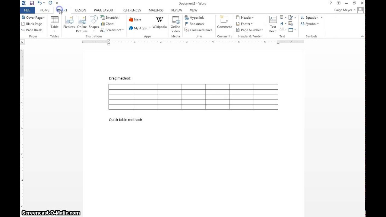 Creating Tables Youtube