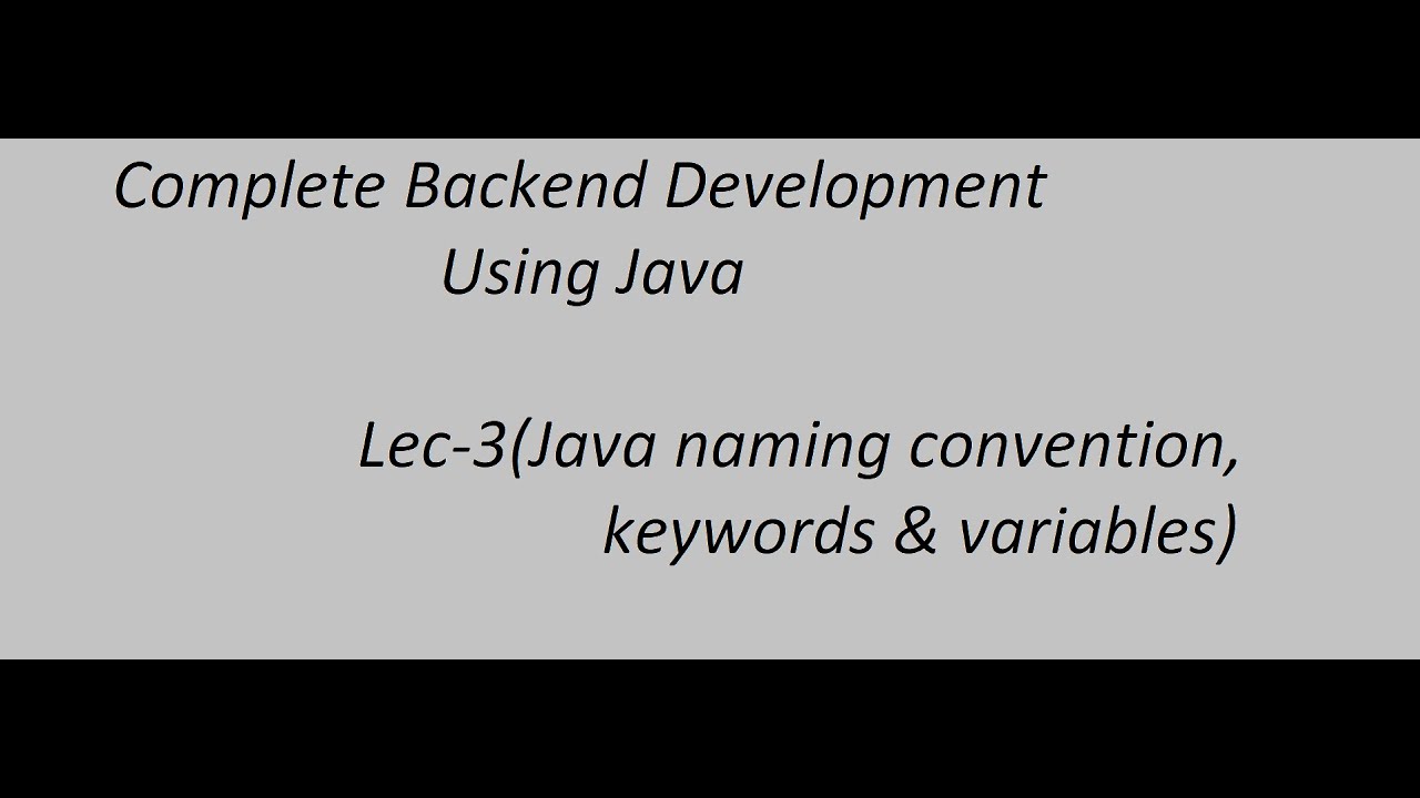 Backend Development Basic Java Video 3 Youtube