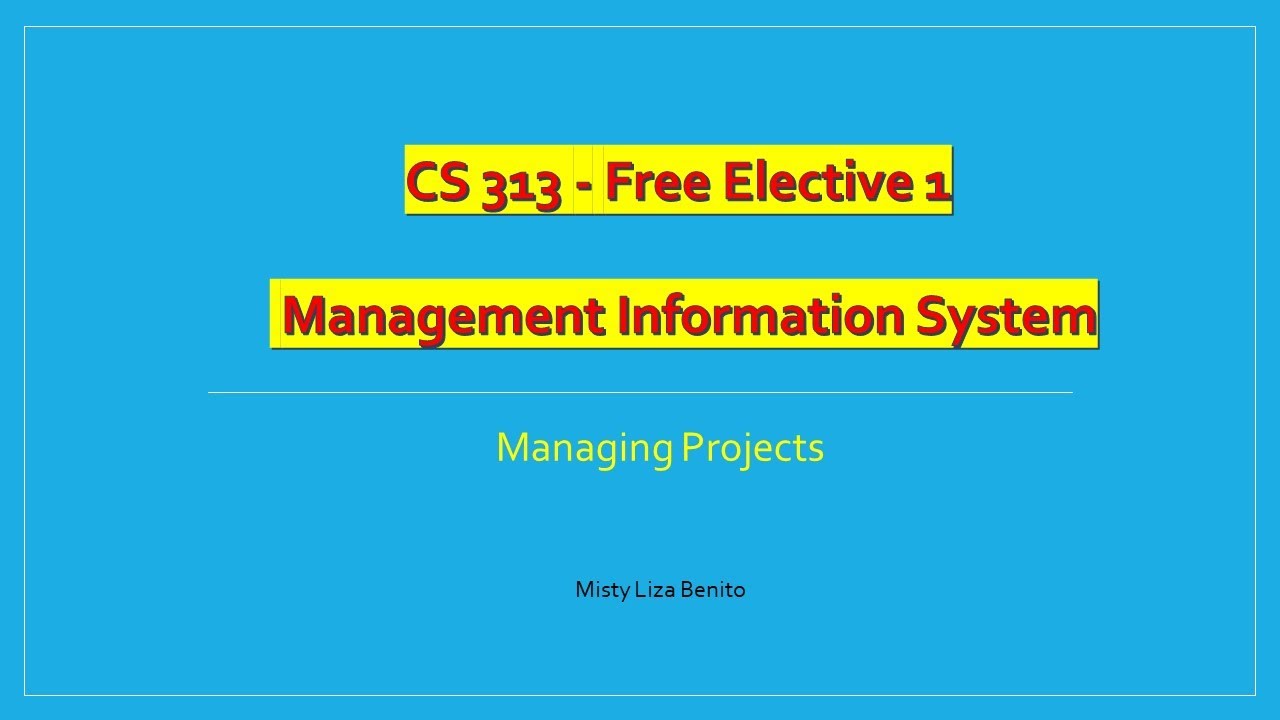 Managing Projects Youtube