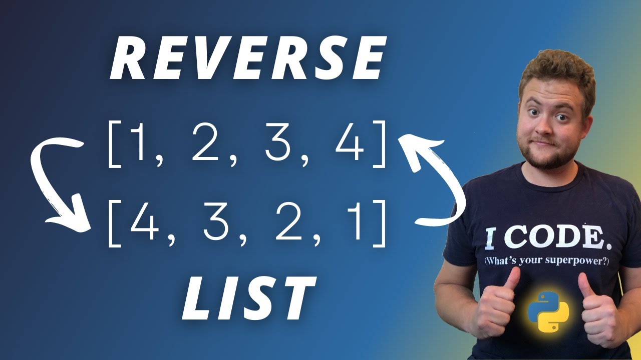How To Reverse A List In Python Youtube