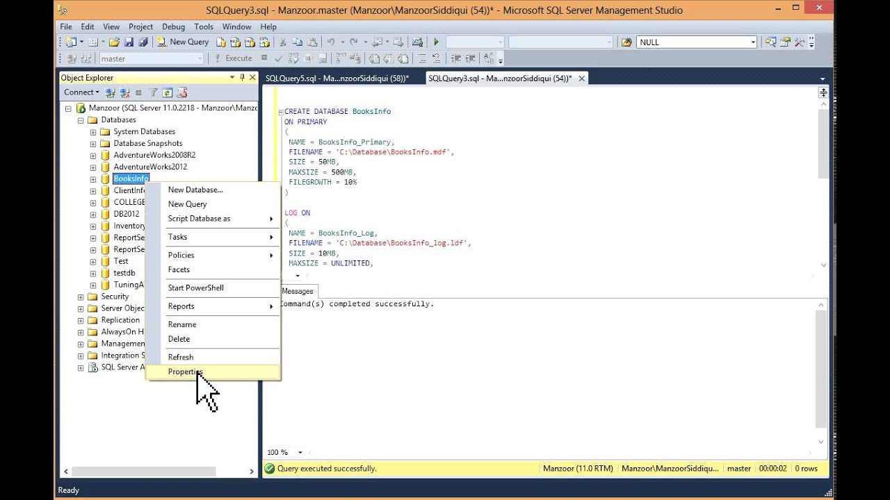 How To Create Database In Sql Server Hd Youtube