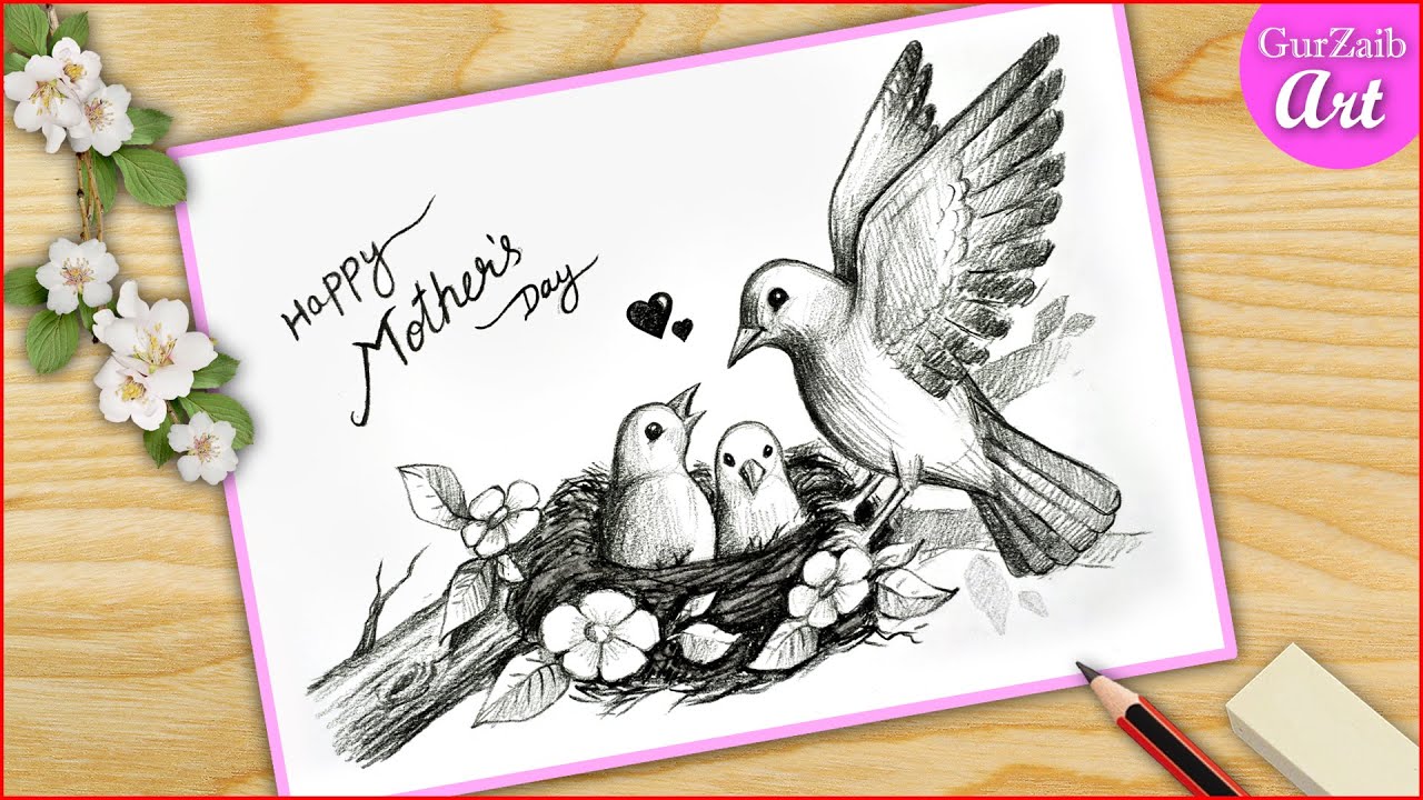 How To Draw Mothers Day Easy Pencil Drawing Step By Step Mothers