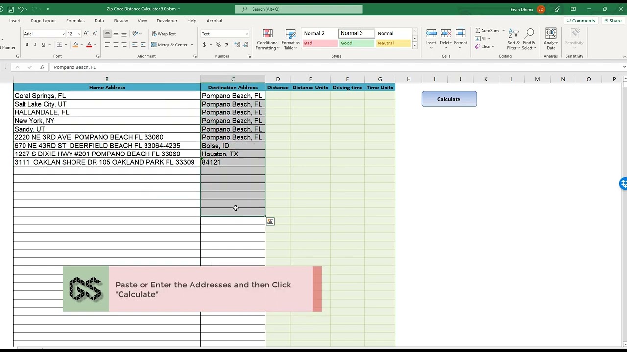 Can Excel Calculate The Distance Between Two Cities Infoupdate Org