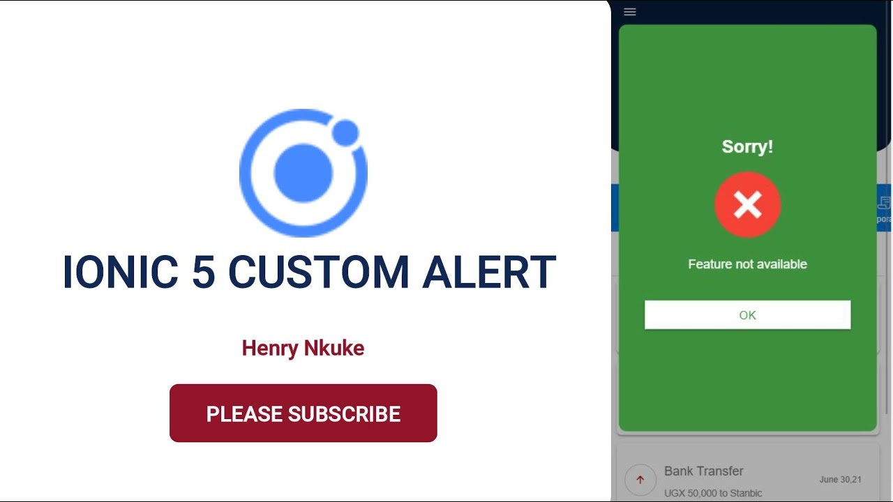 Ionic 5 Custom Alert Youtube
