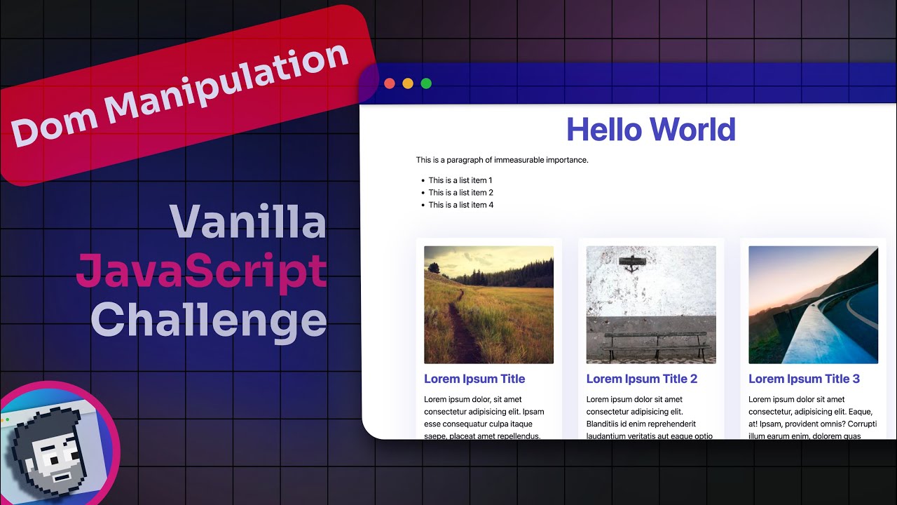 Vanilla Javascript Challenge Dom Manipulation Youtube