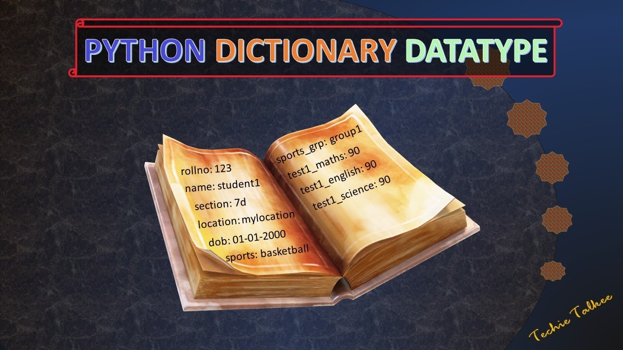 Python Dictionary Datatype Techietalkee Youtube