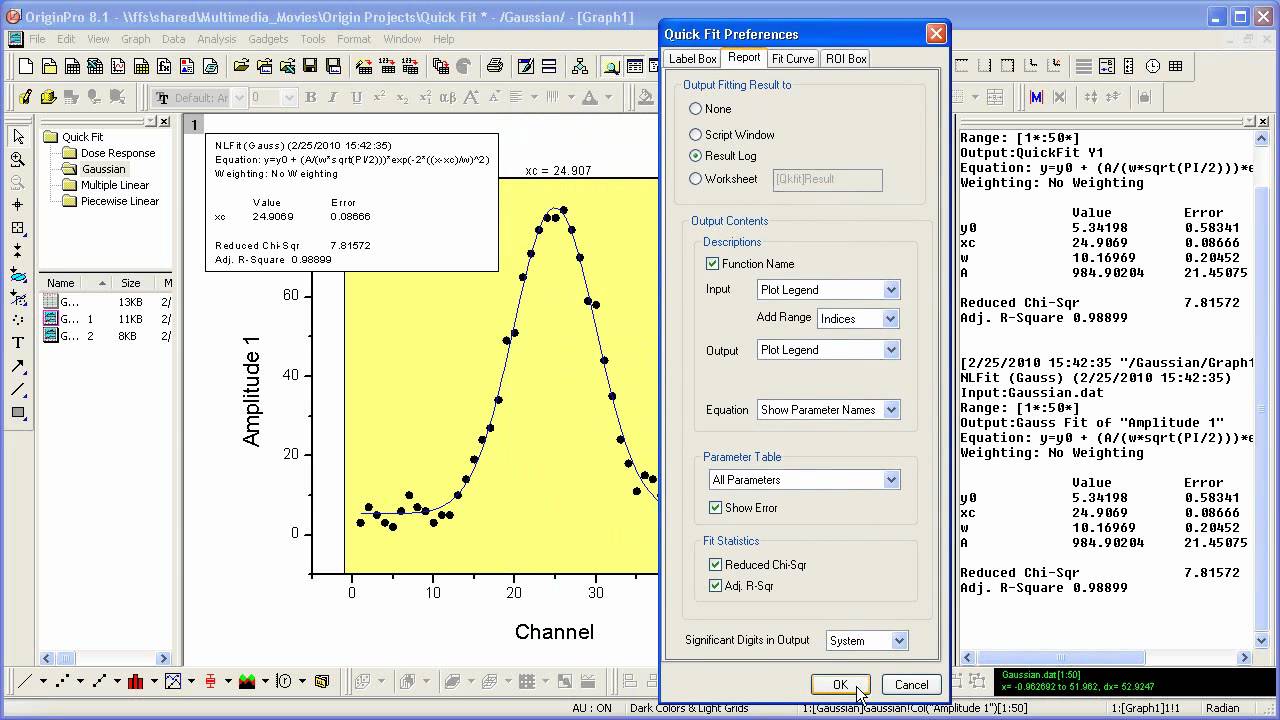 Curve Fitting Origin Quick Fit Gadget Part 1 Fitting Multiple